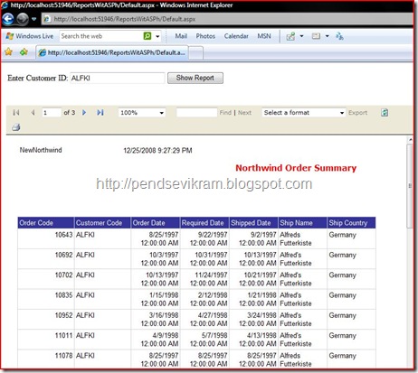 Explore .NET with Vikram Pendse: Integrating SQL Server Reporting Services with ASP.NET 3.5